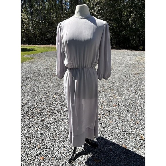 Handmade | Dresses | Vintage Sheer Gray Dress Small Homemade Blouson ...